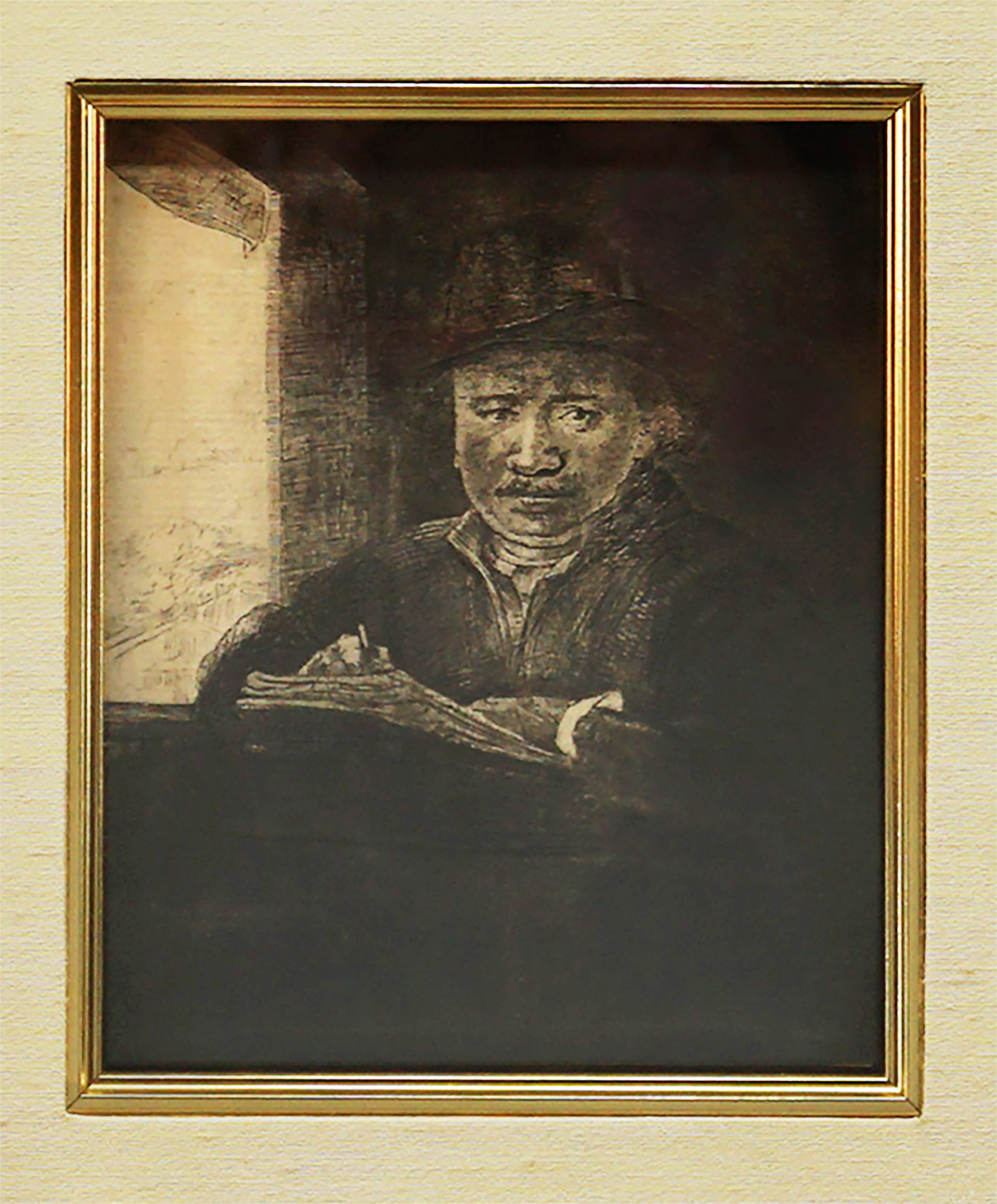 Rembrandt | Self Portrait Etching at a Window | Etching